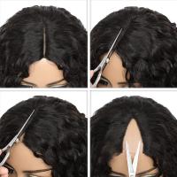 China Short 2022 Fashion Design Water Wave Cuticle Aligned V-part Non Lace Human Hair Wig for sale