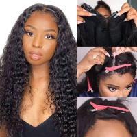 China Short 2022 Fashion Design Water Wave Cuticle Aligned V-part Non Lace Human Hair Wig for sale