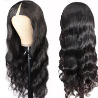 China None Lace Wigs V Part Cambodian Hair Wig Body Wave Human Raw Hair No Leave Out Gluless for sale