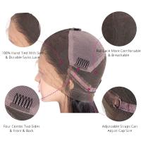 China 10-24 Inch Brazilian Curly Remy Human Hair Full Lace Wig Hand Tied Transparent French Lace for sale