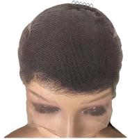 China ALL COLORS Suitable Dying 250% Density HD Lace Human Hair Wigs for Black Women Hand Tied for sale