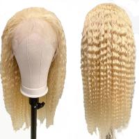 China Hair Grade Remy Hair Italian Long Curly Transparent Lace Front 613 Blonde Human Hair Wigs for sale
