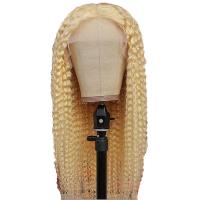 China Hair Grade Remy Hair Italian Long Curly Transparent Lace Front 613 Blonde Human Hair Wigs for sale
