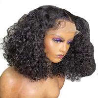 China Light Brown Water Wave Bob Wig Raw Brazilian Virgin Human Hair Hd Full Lace Frontal Wig for sale