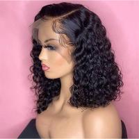 China Light Brown Water Wave Bob Wig Raw Brazilian Virgin Human Hair Hd Full Lace Frontal Wig for sale