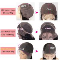 China Light Brown Water Wave Bob Wig Raw Brazilian Virgin Human Hair Hd Full Lace Frontal Wig for sale