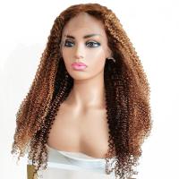 China Remy Hair Brazilian Virgin Human Hair Kinky Curly Lace Front Wigs P4/27 for Black Women for sale