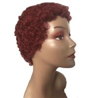 China Afro Kinky Curly Short Human Hair Machine Made Wigs for Men Brazilian Hair for sale