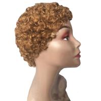 China Afro Kinky Curly Short Human Hair Machine Made Wigs for Men Brazilian Hair for sale