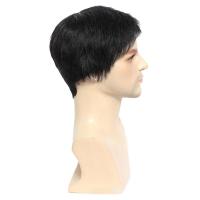 China 360 Natural Pre Pluck Short Closure Men's Wig Soft and Shiny Full Cuticle Advantage for sale