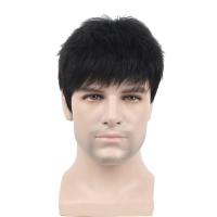 China Custom Glueless Short Wigs Natural Brazilian Human Hair for Young Men at 250% Density for sale