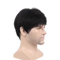 China Custom Glueless Short Wigs Natural Brazilian Human Hair for Young Men at 250% Density for sale