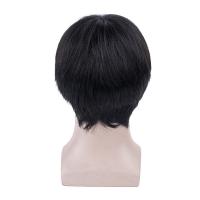 China Custom Glueless Short Wigs Natural Brazilian Human Hair for Young Men at 250% Density for sale