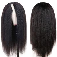 China Long Human Hair V Part Wig 30Inch Kinky Straight Raw Hair Brazilian Remy Perruque for sale