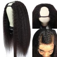 China Virgin Hair Advantage Kinky Straight Human Hair Glueless U Part Wig for Bulk Purchase for sale