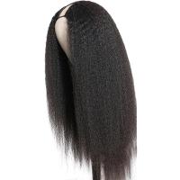 China Virgin Hair Advantage Kinky Straight Human Hair Glueless U Part Wig for Bulk Purchase for sale