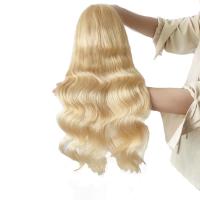 China Light Brown Lace Color Virgin Blonde Highlighted Body Wave Curly Full Lace Front Wig 613 HD 13x6 for Women for sale
