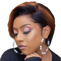 China Light Brown Lace Frontal Human Hair Short Blonde Brazilian Bob for Women in Their 30s for sale