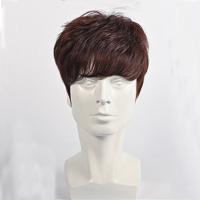 China Soft and Shiny Brazilian Hair Short Cut Full Head Male Black Wigs with Natural Scalp for sale