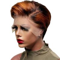 China 6'' Short Glueless Natural Pixie Cut Brazilian Perruque Human Hair Wigs for White Women for sale