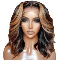 China 8inch HD Lace Front Peruvian Water Wave Short Blunt Cut Curly Bob Human Hair Wigs fo for sale