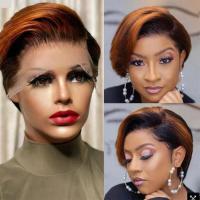 China Top Hair T1B/30 Front Lace Human Hair 100% Short Wigs Natural Perruques Pieces for Women for sale