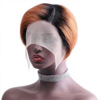 China Top Hair T1B/30 Front Lace Human Hair 100% Short Wigs Natural Perruques Pieces for Women for sale