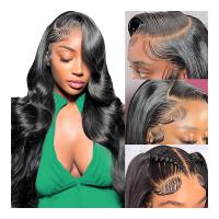 China Virgin Hair Frontal Wig with Swiss Lace Openings and Raw Indian Hair for sale