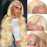 China Chinese Hair 613 Blonde 13X6 Hd Full Lace Frontal Raw Human Hair Wig With Baby Hair for sale
