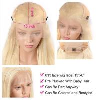 China Chinese Hair 613 Blonde 13X6 Hd Full Lace Frontal Raw Human Hair Wig With Baby Hair for sale
