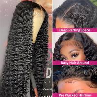 China 30 Inch Water Deep Wave Body Wave 4x4 Hd Transparent Lace Frontal Raw Human Hair Wig For Black Women for sale