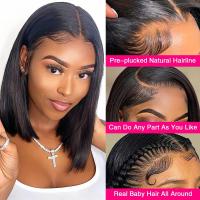 China Brazilian Hair Short Bob Transparent Bob Wigs Hd Lace Front Human Hair Wigs 8-14 Inch for sale