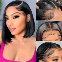 China Brazilian Hair Short Bob Transparent Bob Wigs Hd Lace Front Human Hair Wigs 8-14 Inch for sale