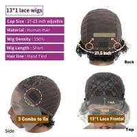 China 8inch Human Hair Wigs 360 Lace Front Pixie Curls Wig for Soft and Shiny Hair for sale