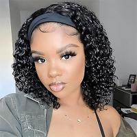 China Lace Wig Type None Lace Wigs 100% Human Hair Headband Cuticle Aligned Raw Hair Wig for sale