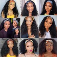 China Lace Wig Type None Lace Wigs 100% Human Hair Headband Cuticle Aligned Raw Hair Wig for sale