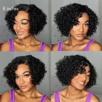 China Top Human Hair Brazilian Pixie Cut Curly Full HD Lace Glueless Side Part Wig for Women for sale