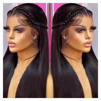 China 250g-450g Original Brazilian Bone Straight 360 Human Hair Wigs For Black Women for sale