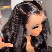 China 250g-450g Original Brazilian Bone Straight 360 Human Hair Wigs For Black Women for sale