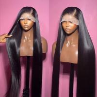 China 250g-450g Original Brazilian Bone Straight 360 Human Hair Wigs For Black Women for sale