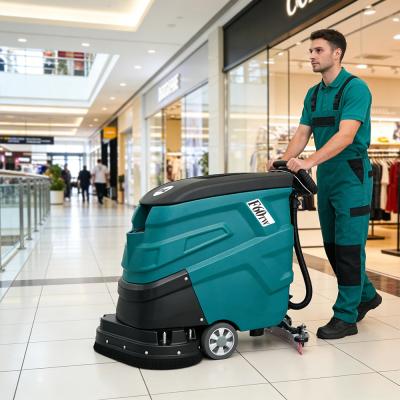 China Walk Behind Floor Scrubber with Double Brush 660mm Cleaning Width 60L Tank 3650㎡/h for sale