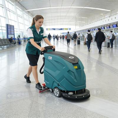China Industrial Walk Behind Floor Scrubber 560mm Brush, 50L Recovery Tank for Large Spaces for sale