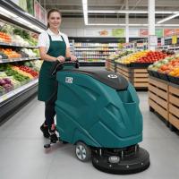 China 90W Traction Battery Walk Behind Floor Scrubber 510mm 3000㎡/h Industrial Cleaning Machine for sale