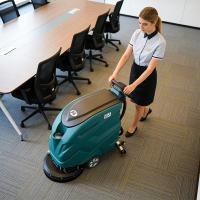 China Industrial Walk Behind Floor Scrubber 90W Traction 83AH Battery 4.5h ECO Mode Heavy Duty Cleaning Machine for sale