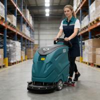 China 500W Brush Walk Behind Floor Scrubber Machine 48L Solution Tank 2000㎡/h Commercial Floor Cleaner for sale