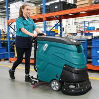 China Walk Behind Floor Scrubber 3650㎡/h Efficiency Dual 350W Brush Motor 400W Suction Motor for sale