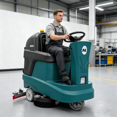 China Commercial Ride-on Floor Scrubber Double Brush 350W×2 | 900mm Squeegee | 153AH Battery for sale