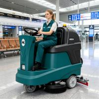 China Electric Ride-on Floor Scrubber 2×360mm Cleaning Path 4000㎡ Per Hour Heavy Duty for sale