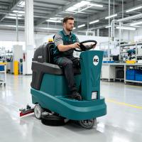 China Ride-on Floor Scrubber Dual 360MM Brush 120RPM 2 Years Warranty For Factory Warehouse for sale