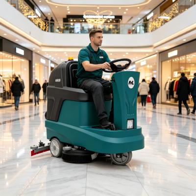 China Ride-on Floor Scrubber Integrated Washing And Suction For Hotel Shopping Mall Construction Works for sale